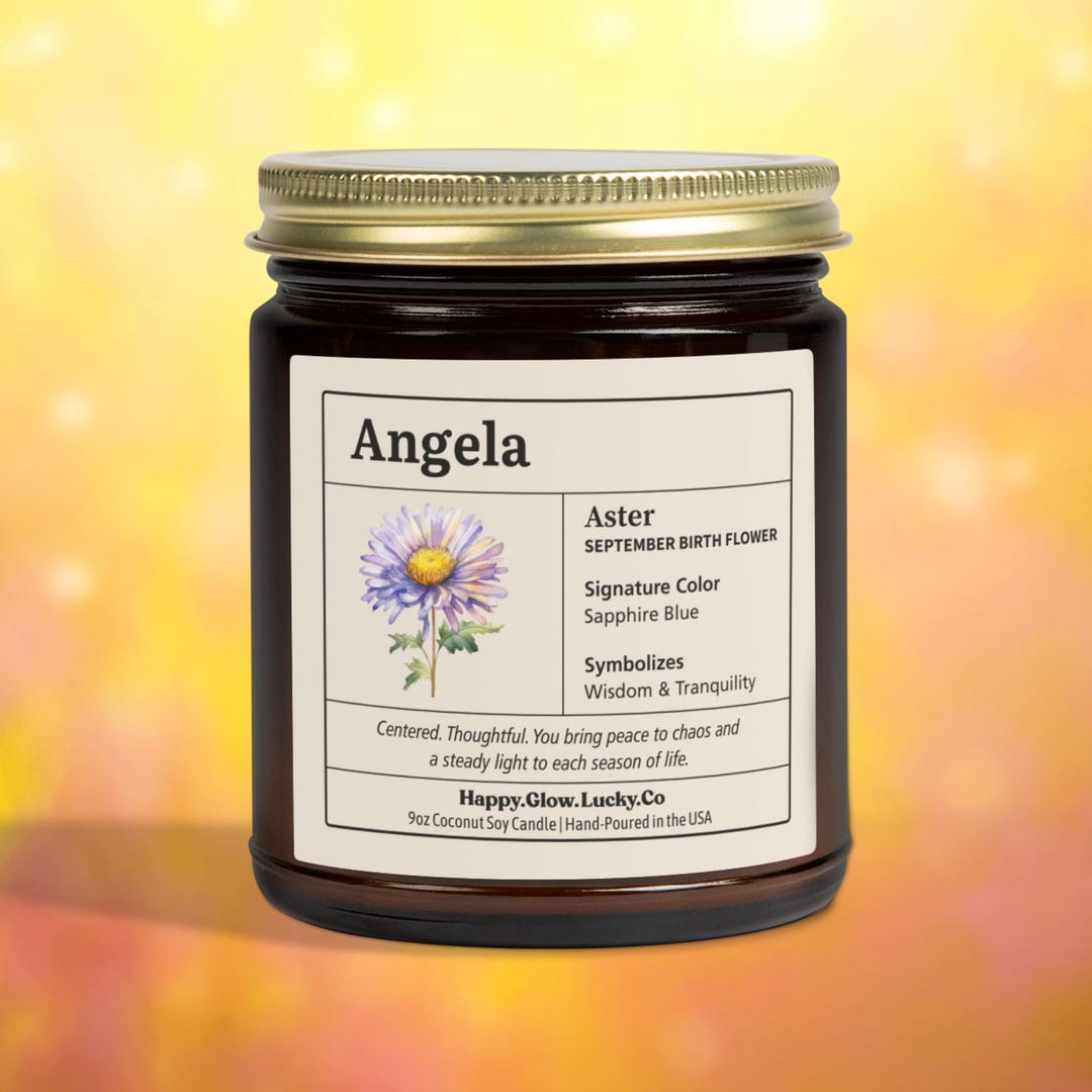 September Birth Flower Gift Candle, Personalized Birthday Gift for Her ...