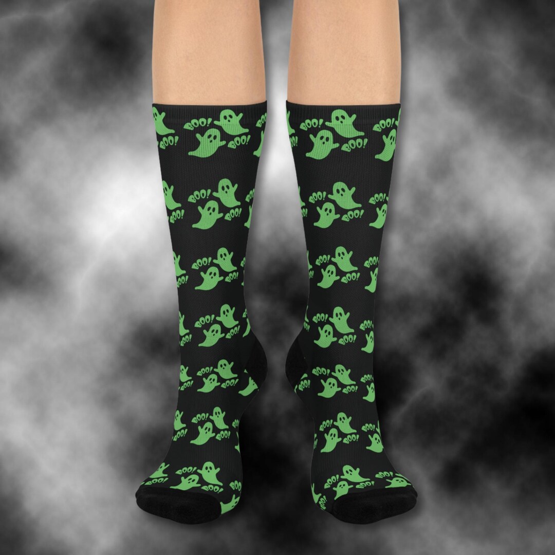 Cute Ghost Halloween Socks, Funny Ghost Gift, Boo Crew Socks, Spooky ...