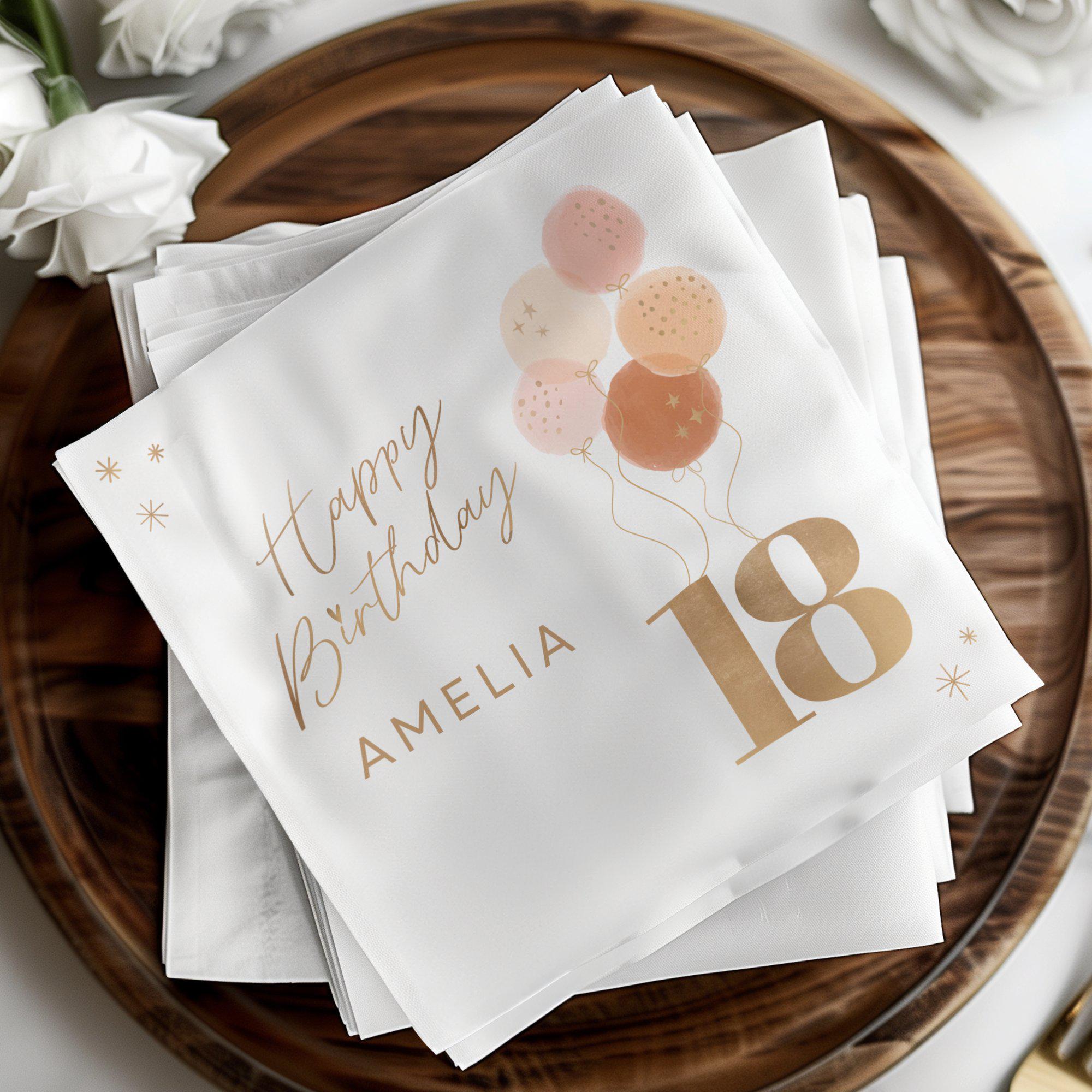 Personalized Birthday Napkins, Party Decor, Milestone Birthday Party - Etsy