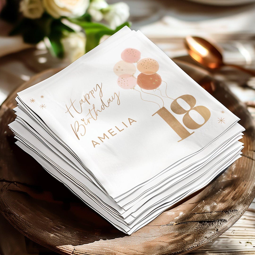 Personalized Birthday Napkins, Party Decor, Milestone Birthday Party - Etsy