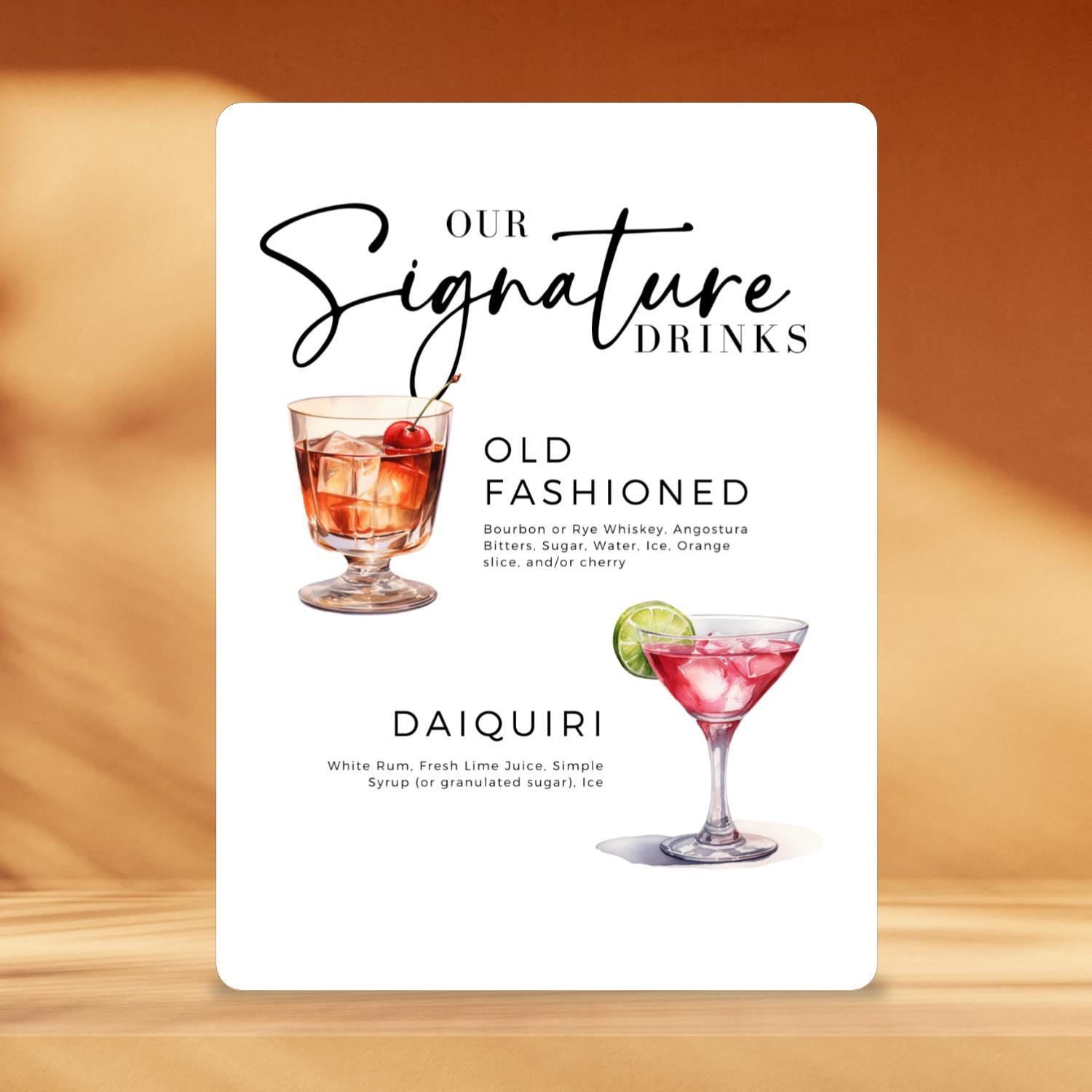 Personalized Wedding Drink Menu Sign - Etsy