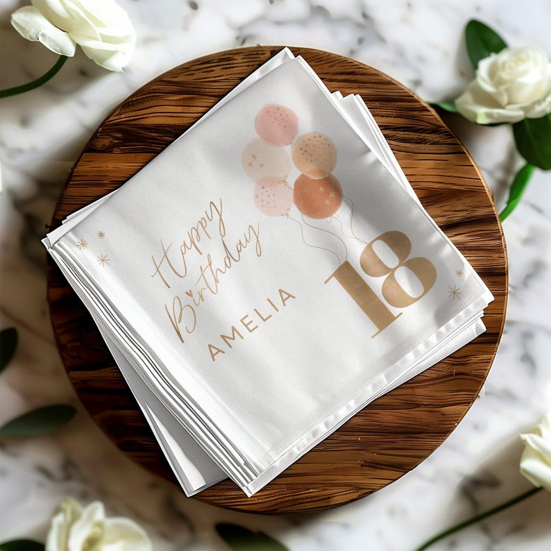 Personalized Birthday Napkins, Party Decor, Milestone Birthday Party - Etsy