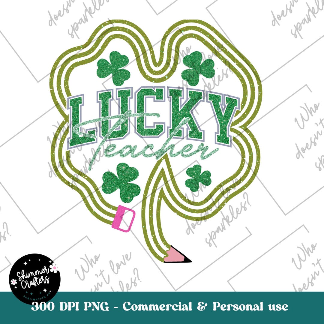One Lucky Teacher St. Patrick's Day PNG - Retro Design for Educator - Etsy