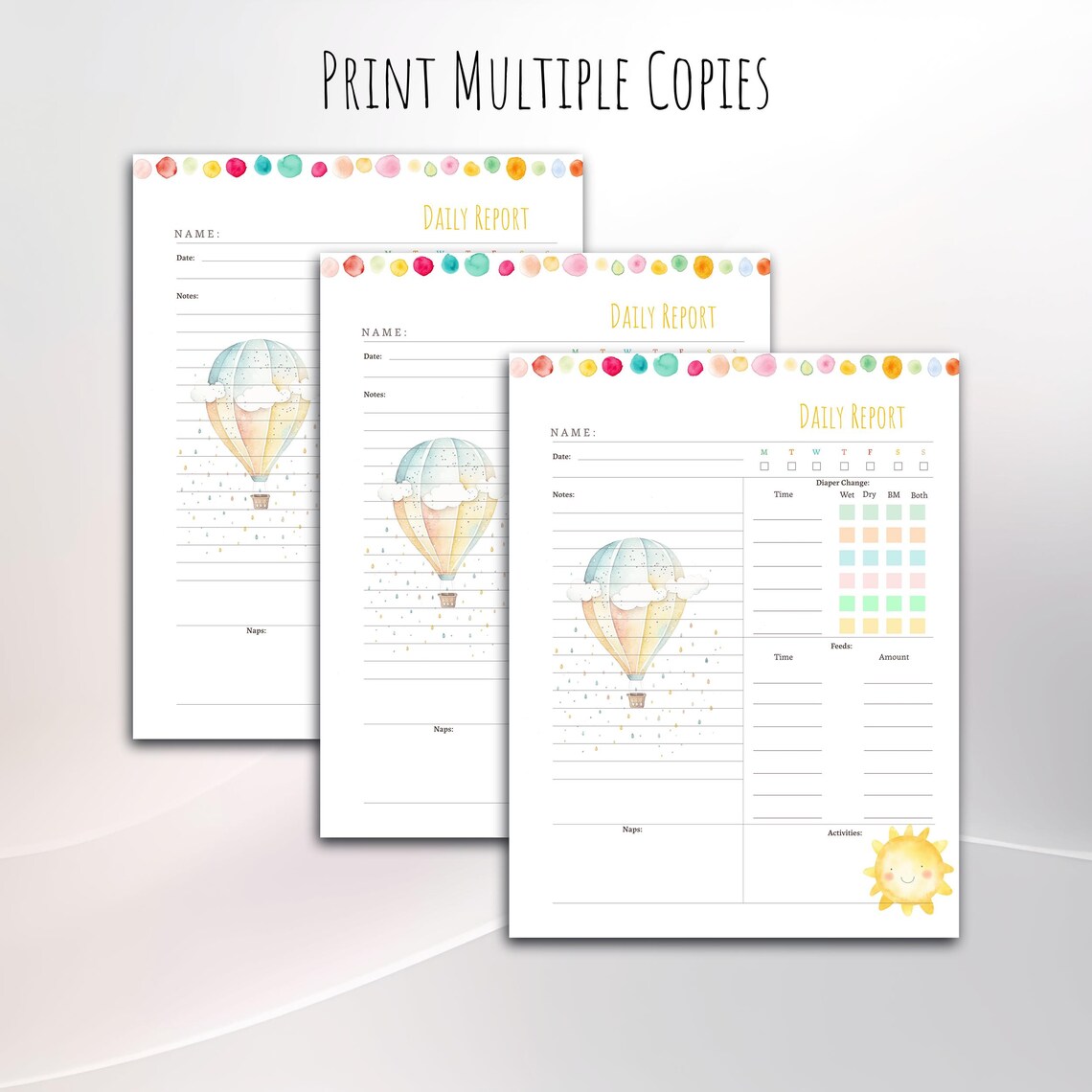 Infant Daily Log Printable | Baby Schedule | Baby Log | Infant Daily ...