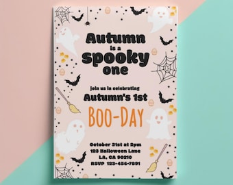 Spooky One Birthday Invitation | Halloween Party Invitation Kids ...