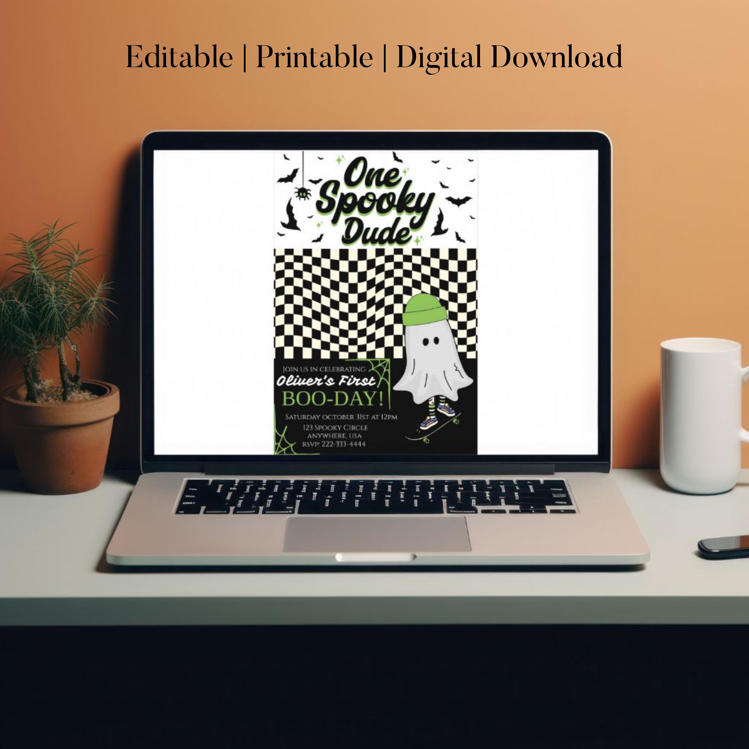 One Spooky Dude Invitation | Halloween Birthday Invite | Spooky One ...