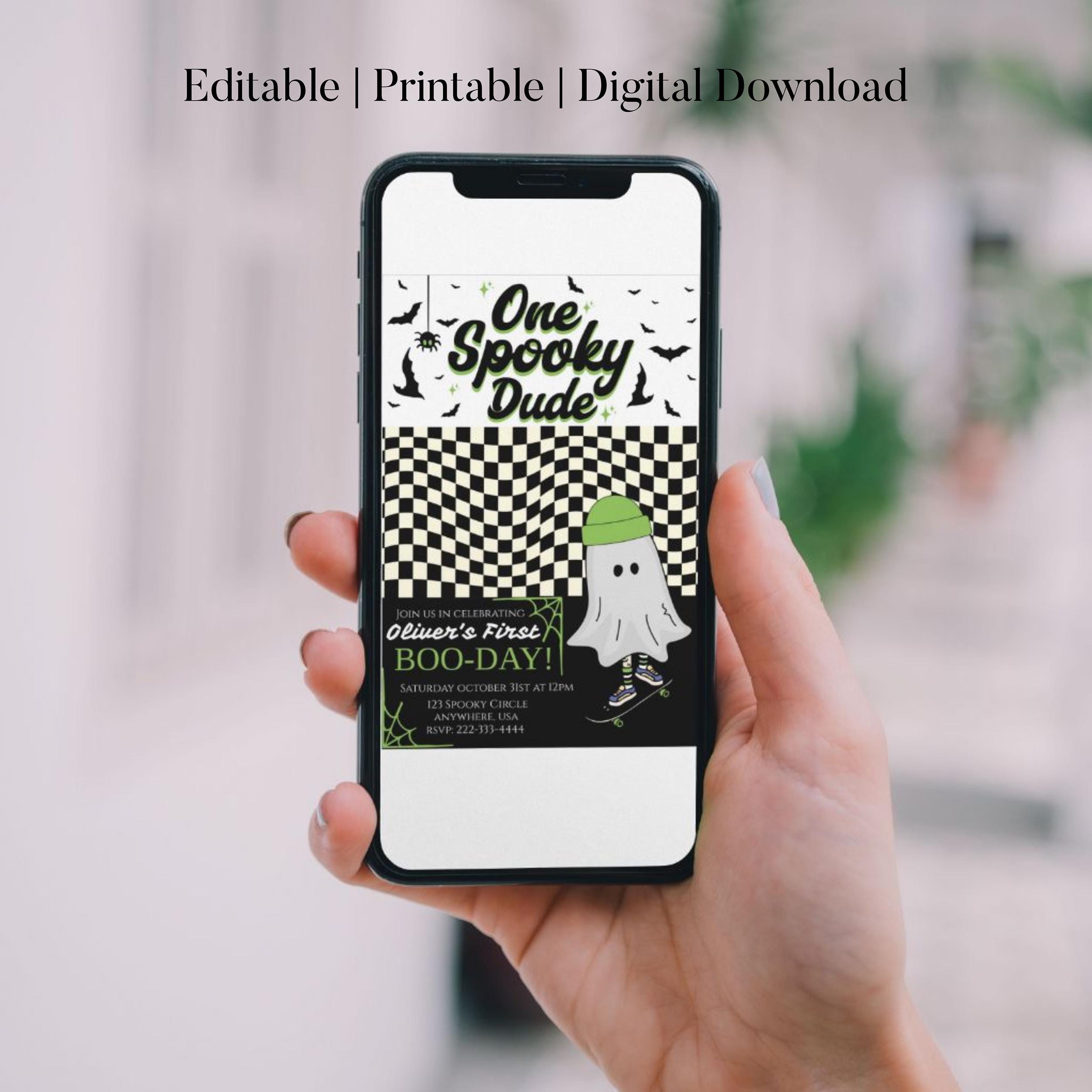 One Spooky Dude Invitation | Halloween Birthday Invite | Spooky One ...