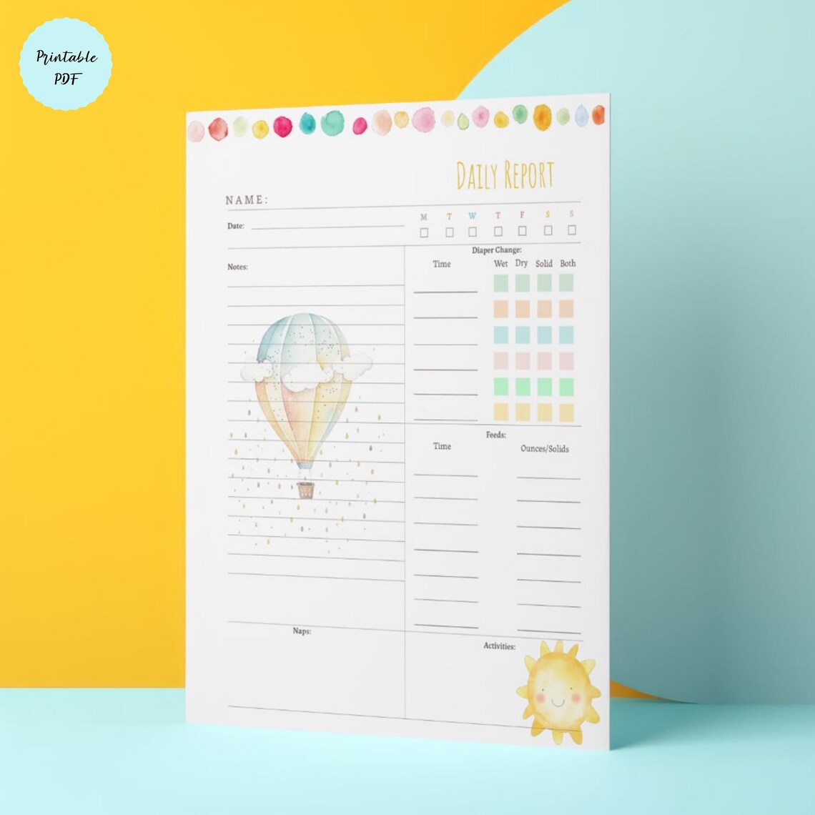 Infant Daily Log Printable | Baby Schedule | Baby Log | Infant Daily ...