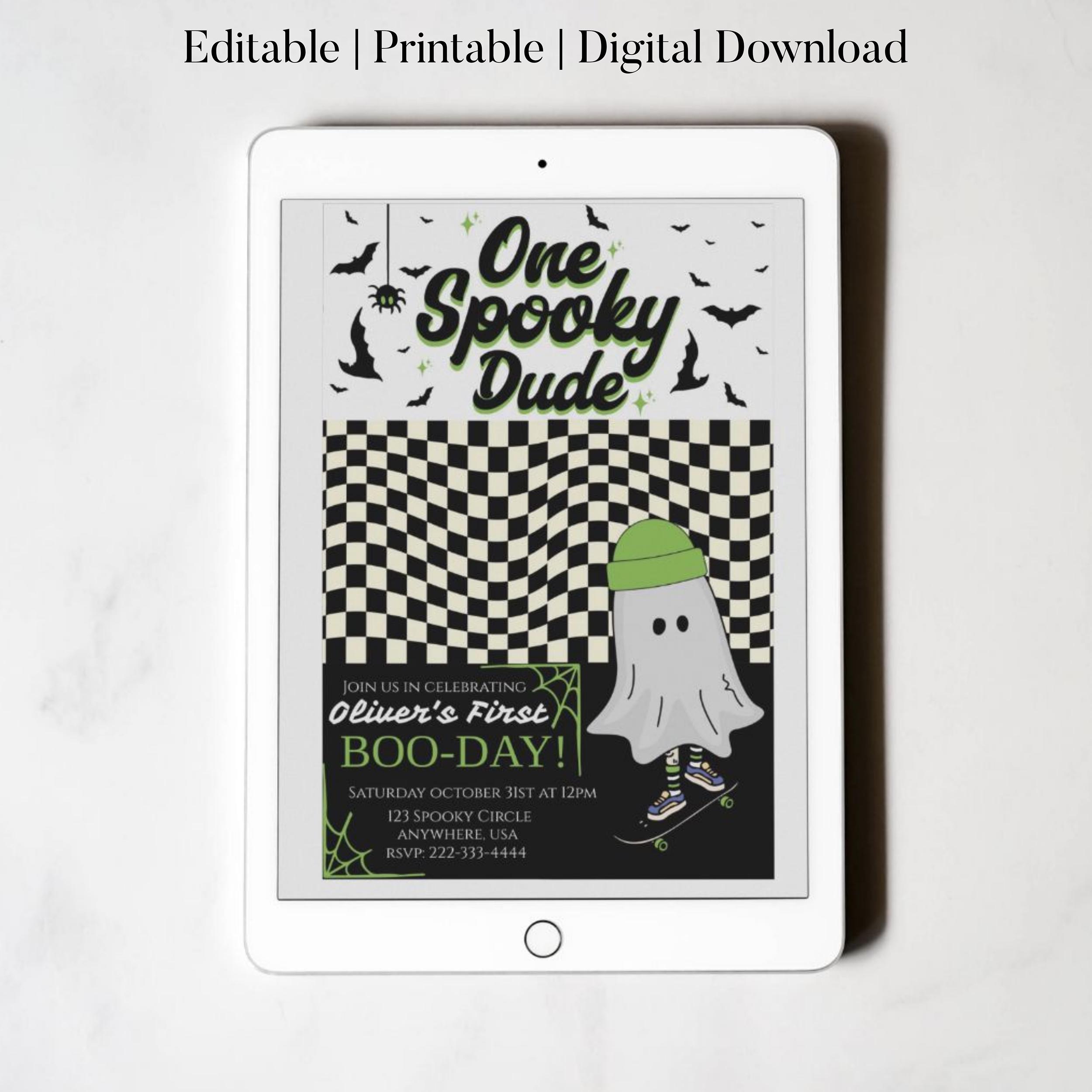 One Spooky Dude Invitation | Halloween Birthday Invite | Spooky One ...