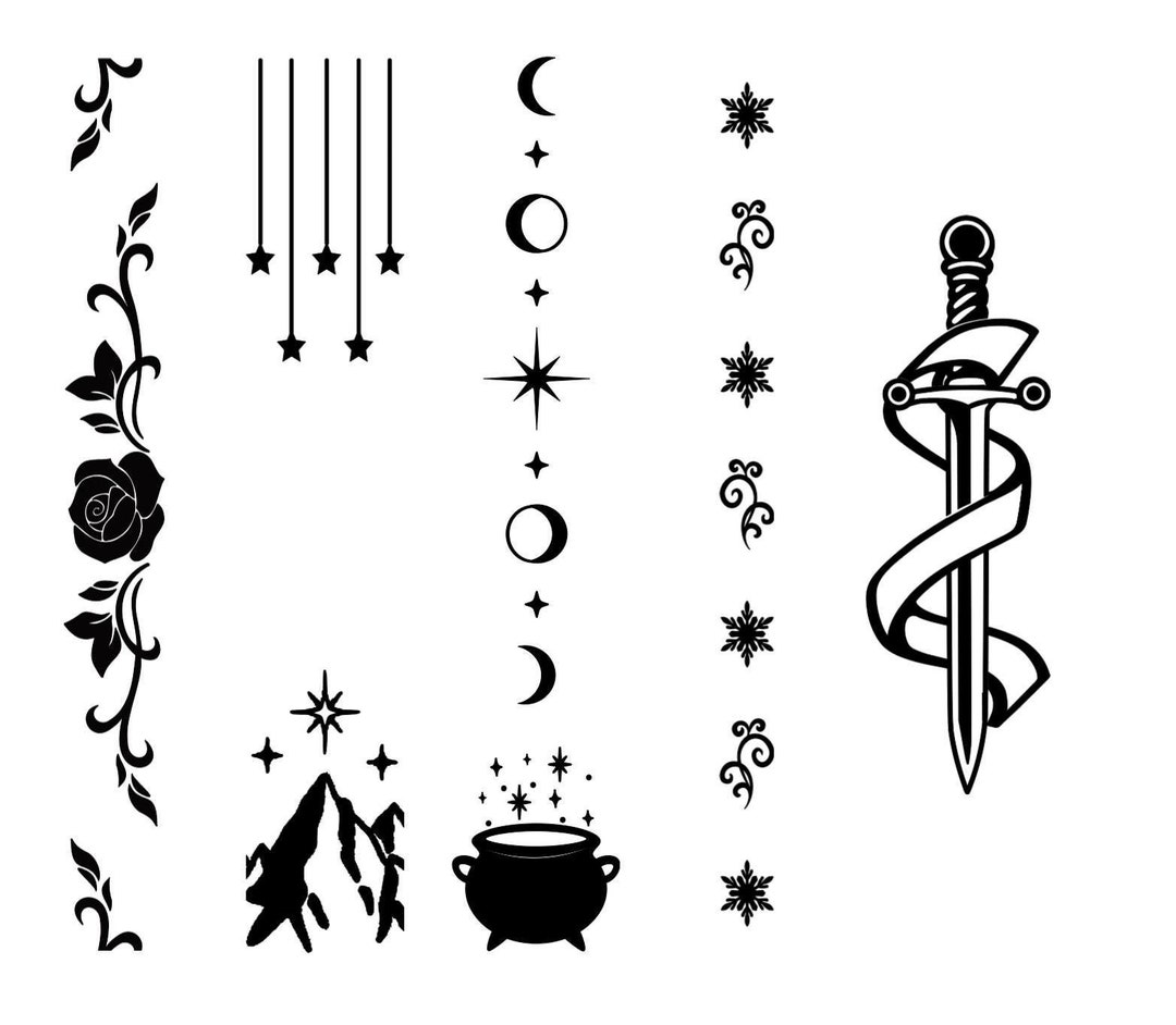 ACOTAR Series Vinyl Sprayed Edges Stencil SVG Bundle | 5 Books ...