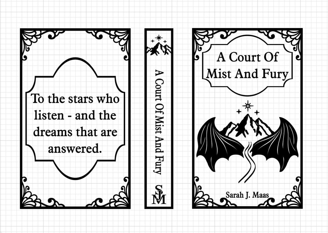 Pre-cut Vinyl for ACOMAF | Custom Book Binding Vinyl | A Court of Mist ...
