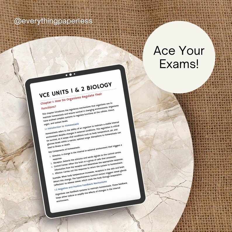 VCE Units 1 & 2 Biology Revision Notes - Etsy