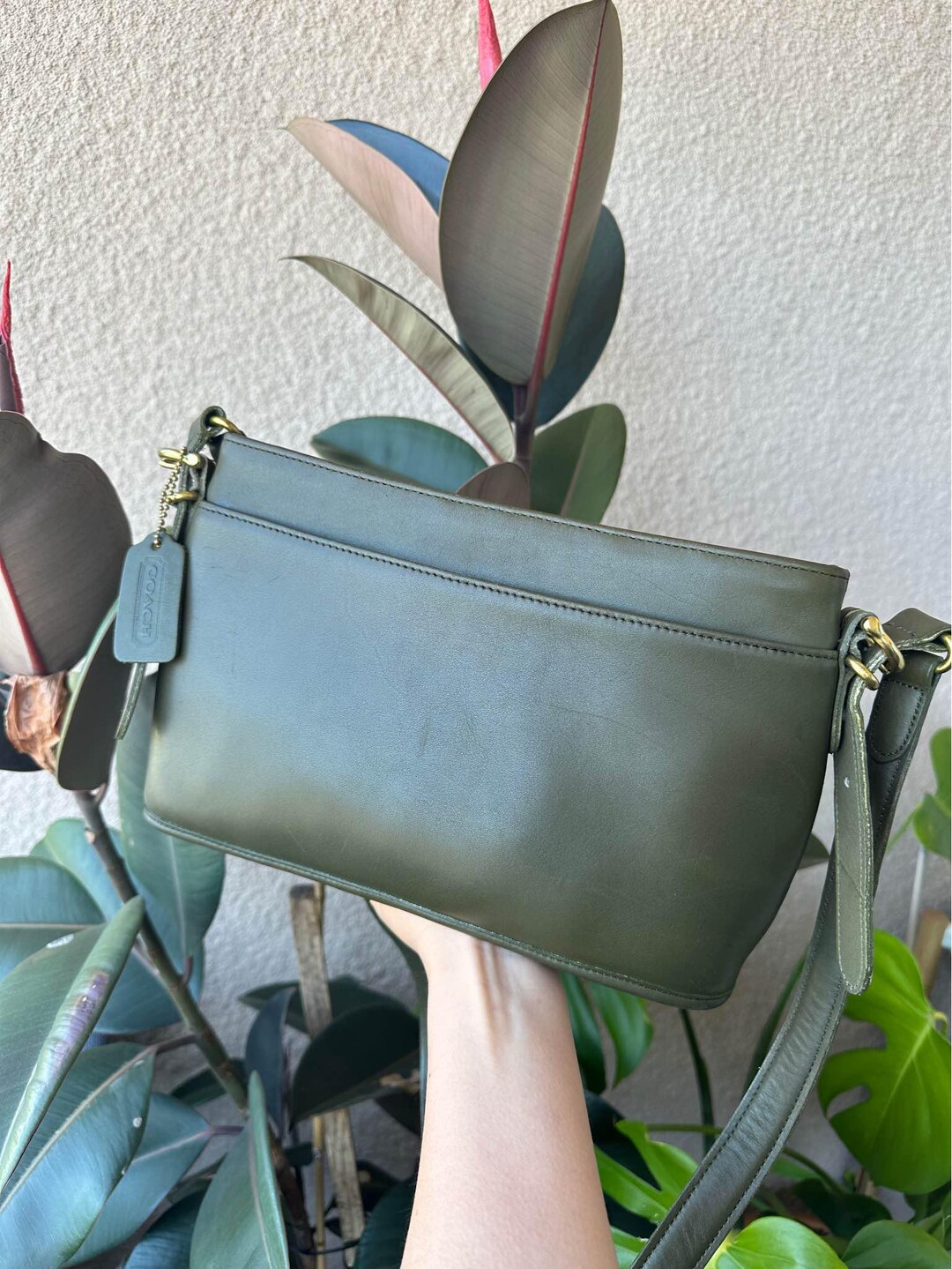 RARE Vintage Coach Equestrian Zip in Olive Green Color Called LODEN ...