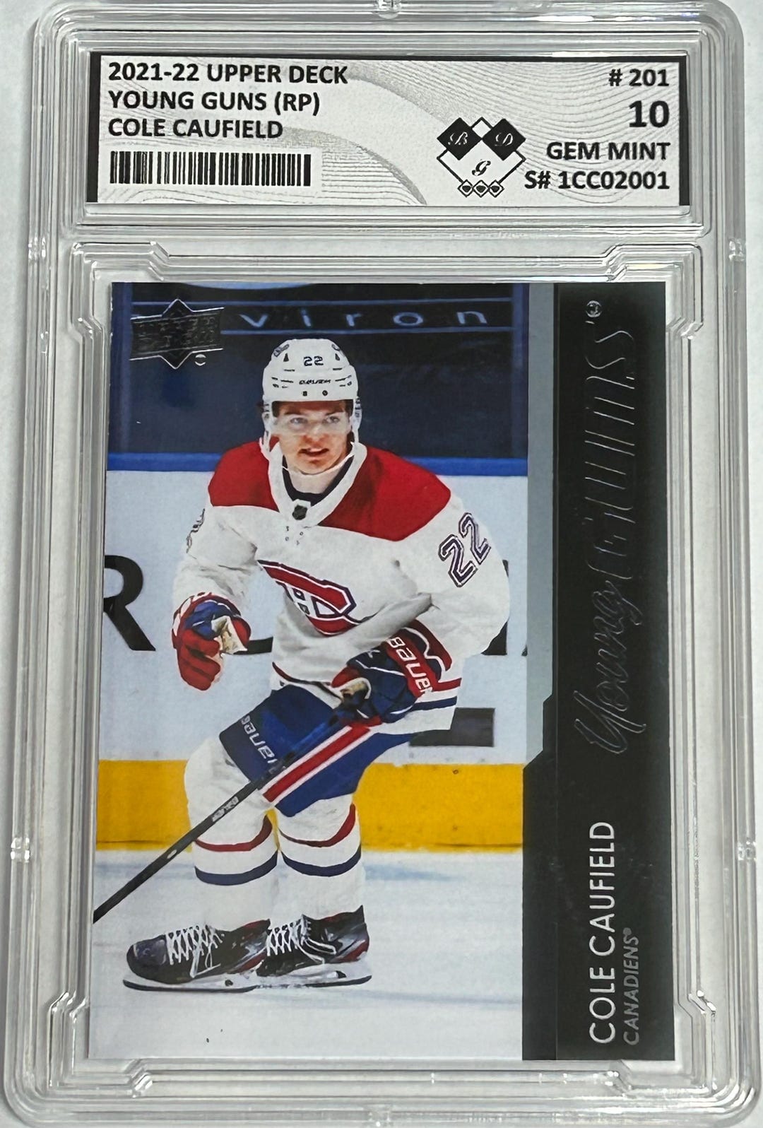 Cole Caufield Young Guns Rookie Montreal Canadiens RC Graded Hockey ...