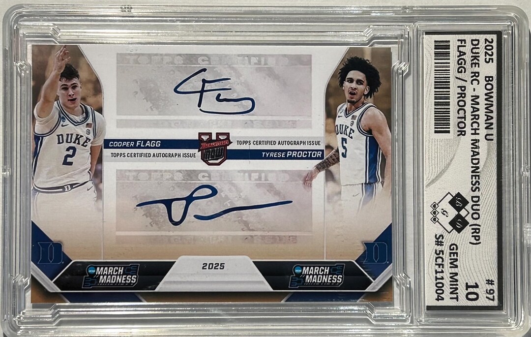 Cooper Flagg and Tyrese Proctor - Rookie - March Madness Duke #97 RC Duo - Graded Basketball ...