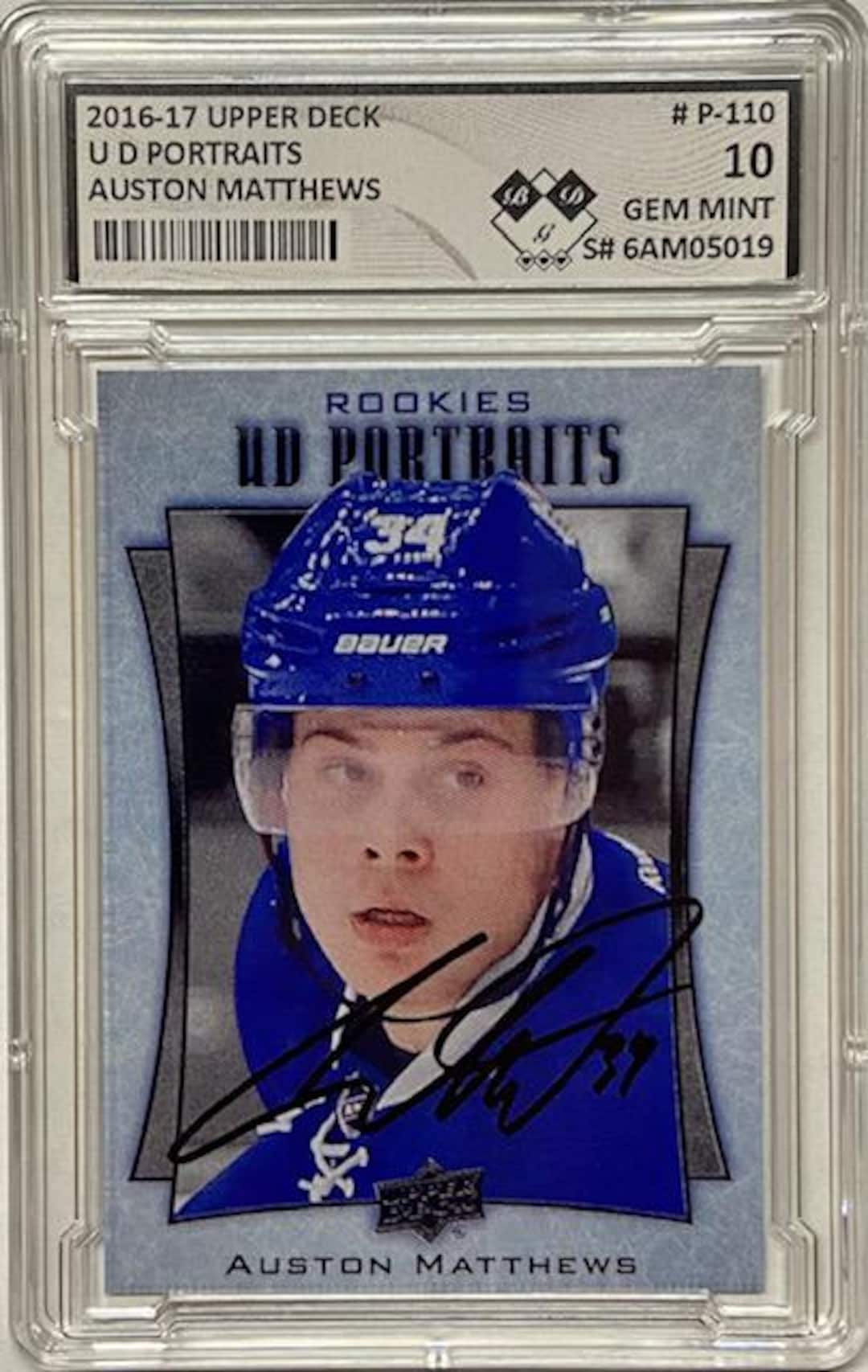 Auston Matthews Portraits Rookie Graded Hockey Card 2016-17 RC - Etsy