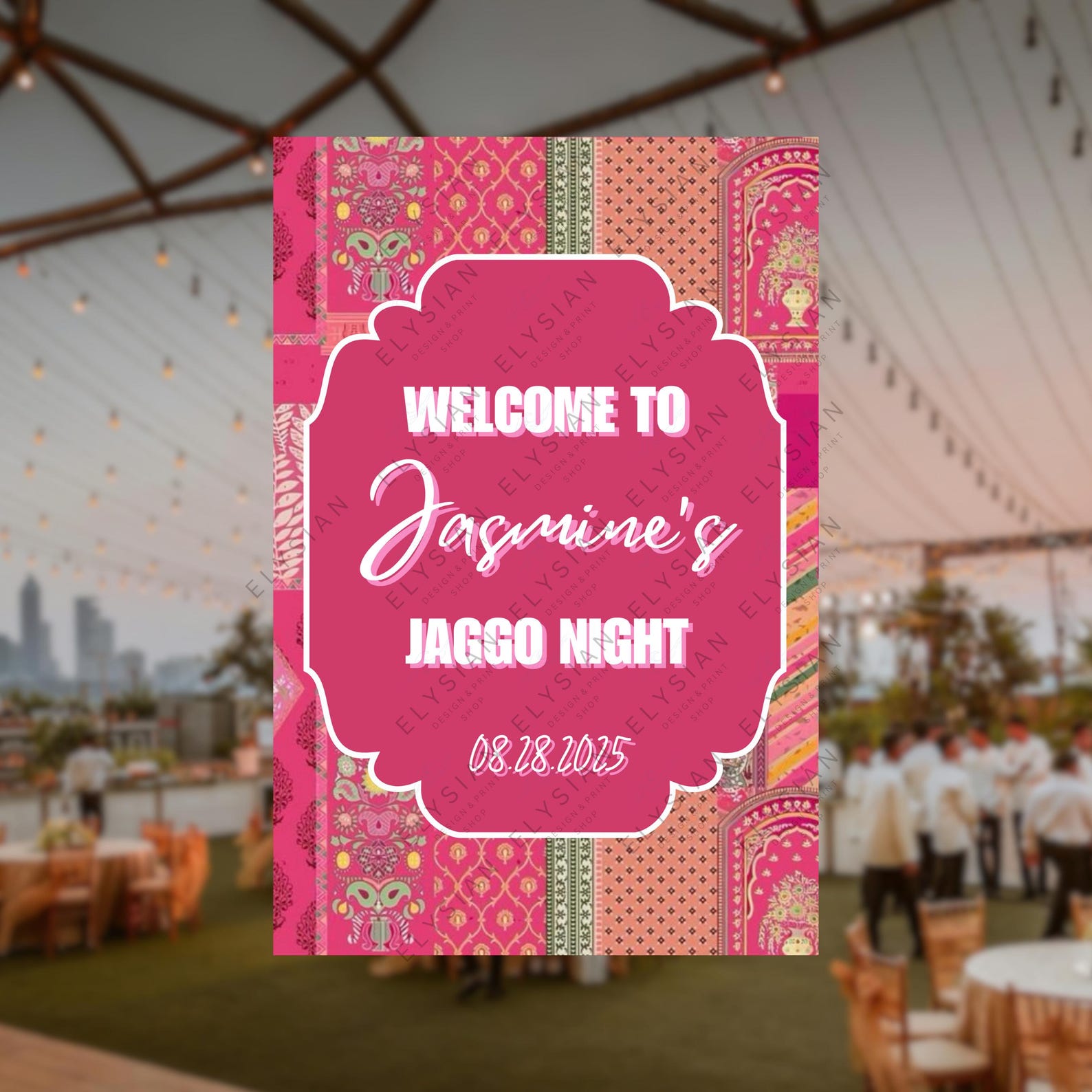 Jaggo Entrance Sign | Indian Sikh Wedding Welcome Sign | Jaggo, Maiyan ...