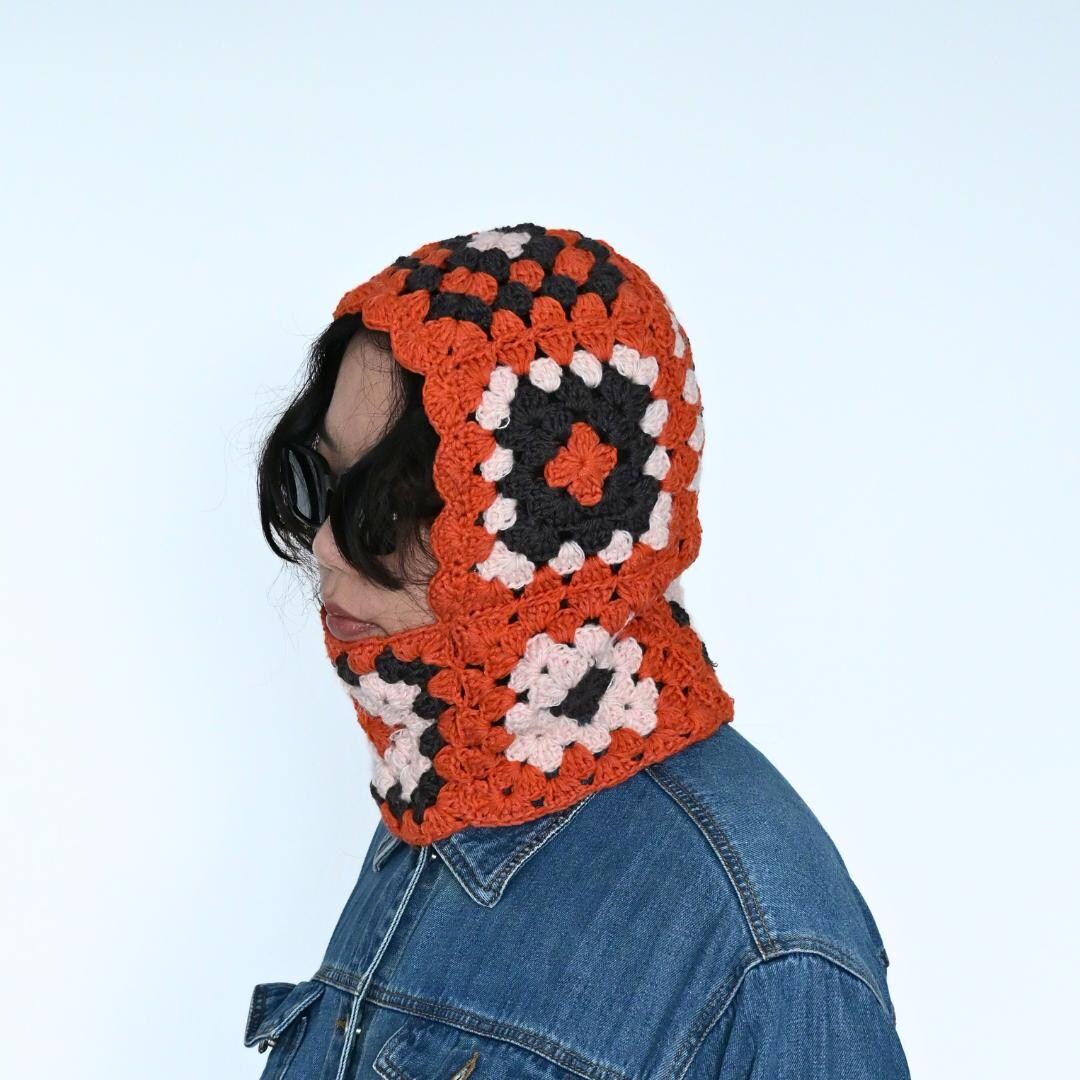 Handmade Crochet Balaclava: Organic Cotton Yarn, French Chic Orange ...