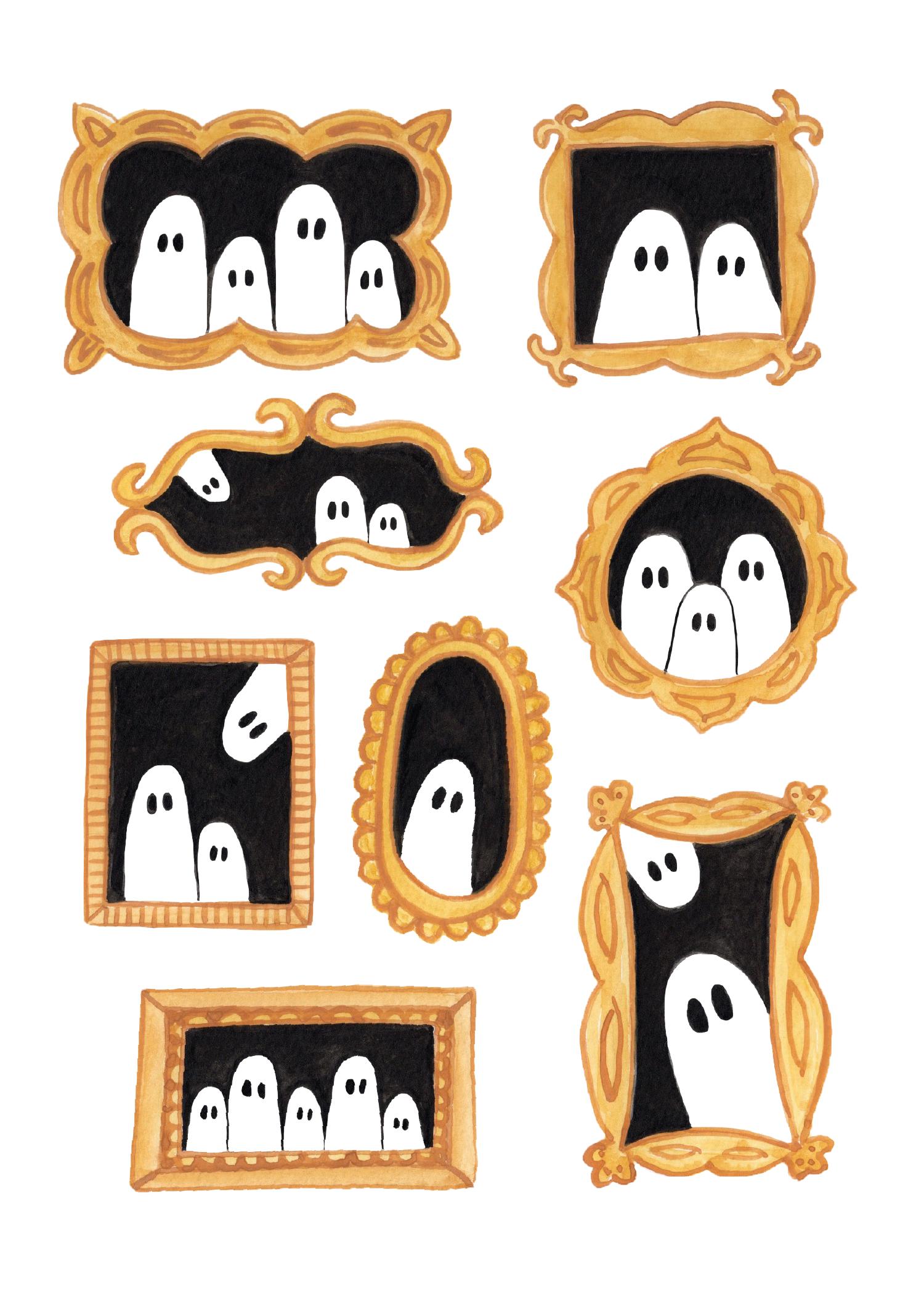 Ghost Halloween Card | Ghost Gallery Wall | Cute Ghosts | Card for ...