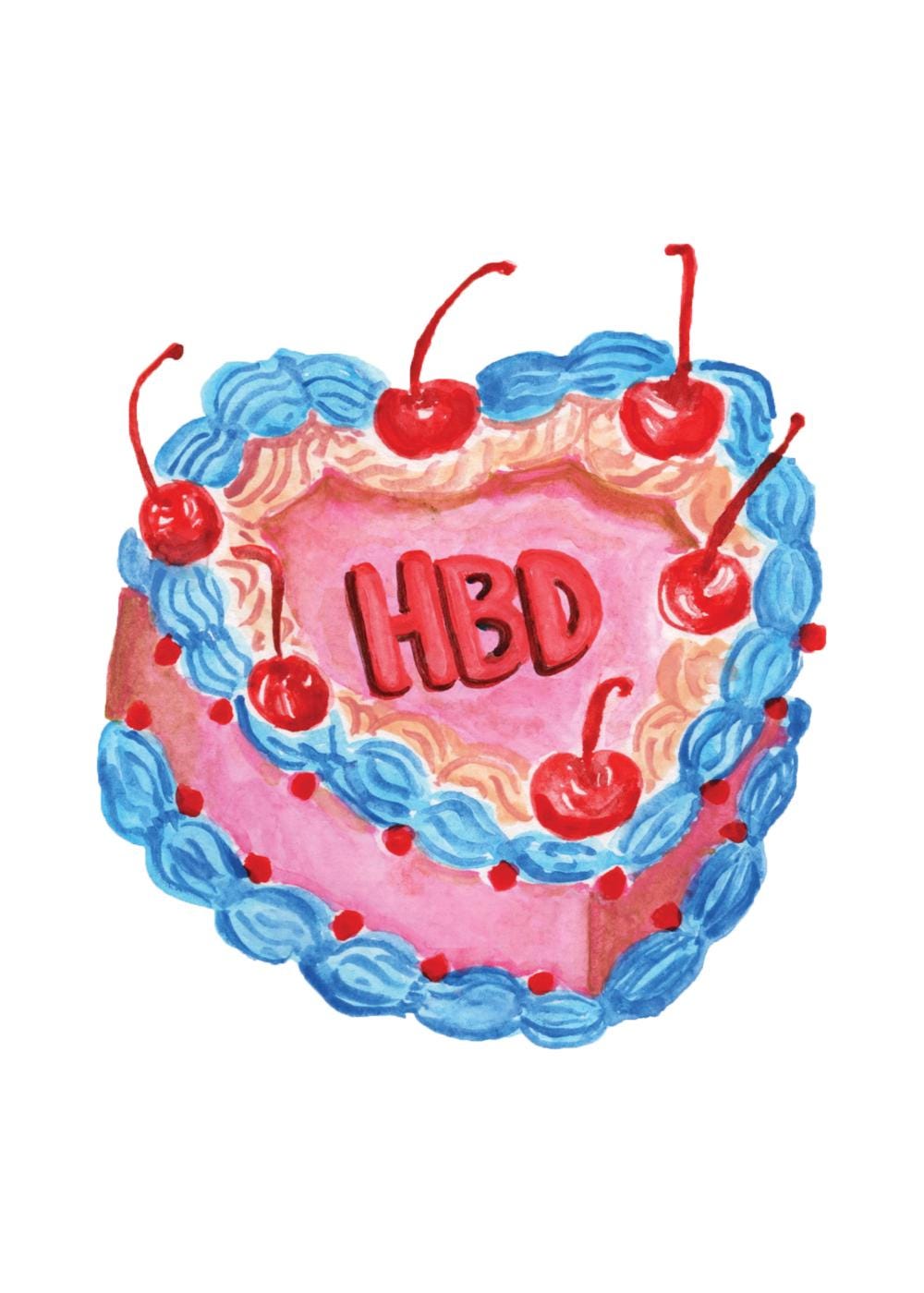 Vintage Cake Birthday Card | HBD | Cute Cake Birthday Card - Etsy