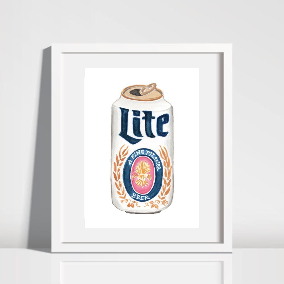Miller Lite Print | Miller Lite Wall Art | Miller Lite Lover | Beer ...