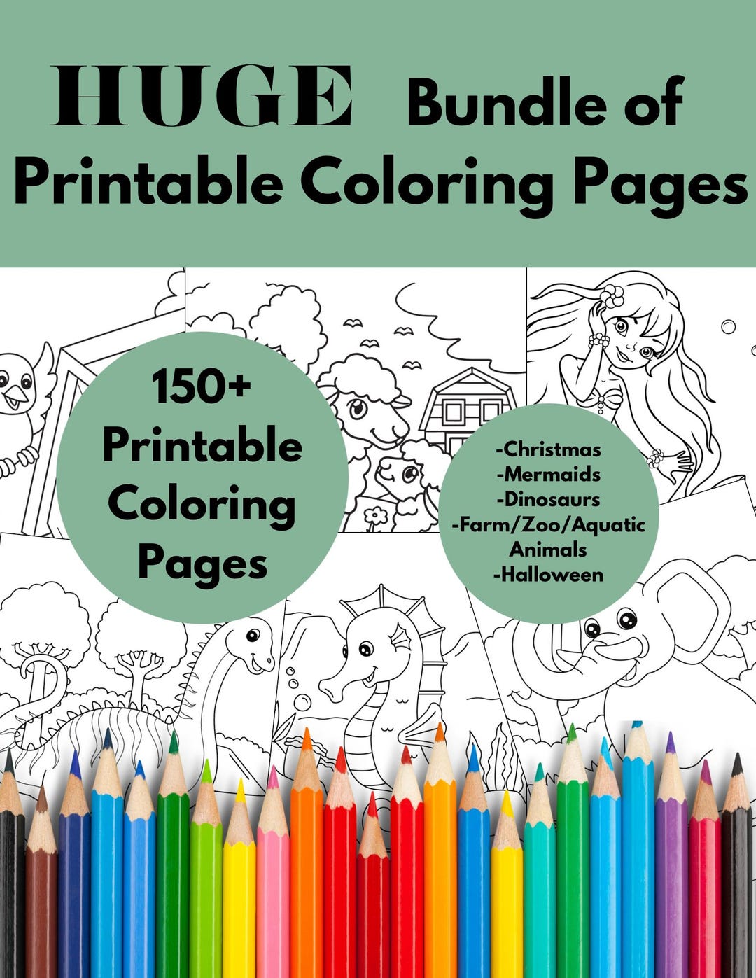 Printable Coloring Bages, Bundle of Printable Coloring Sheets, Coloring ...