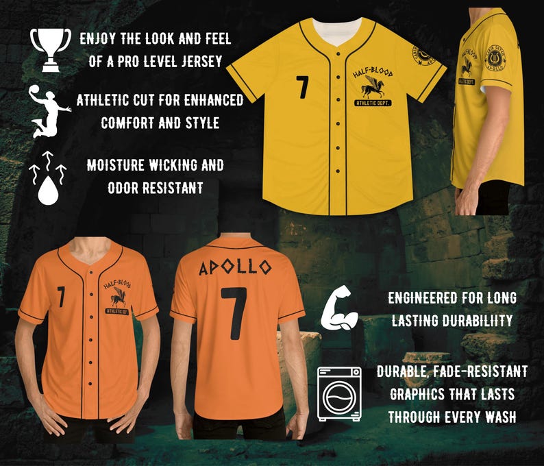 Camp Half-blood Cabin 7 Team Jersey | Apollo #7 | Percy Jackson Olympians | Heroes of Olympus - Etsy