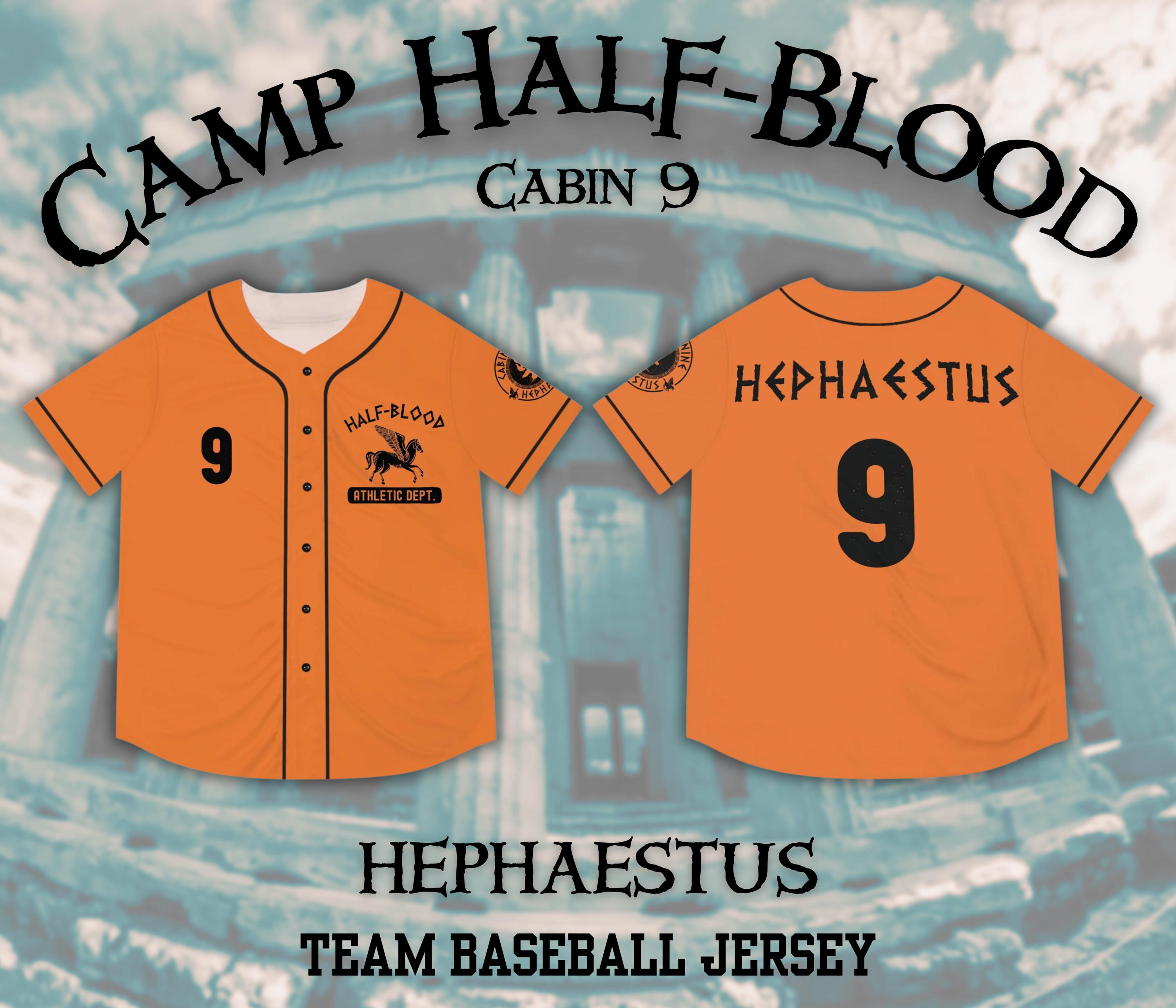 Camp Half-blood Cabin 9 Team Jersey | Hephaestus #9 | Percy Jackson Olympians | Heroes of ...
