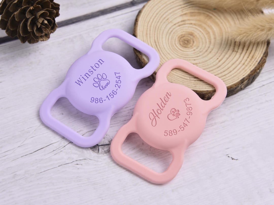 Pet AirTag Collar Holder,slide on Dog Name Tag,silicone Slient Air Tag ...