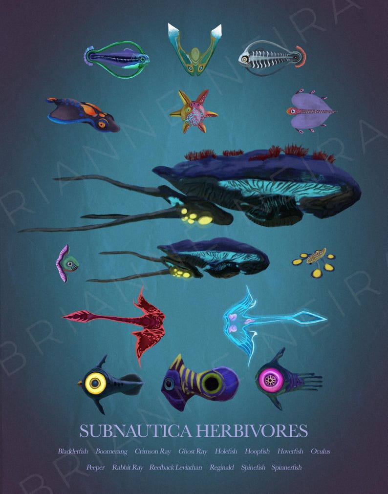 Subnautica Herbivores Poster - Etsy