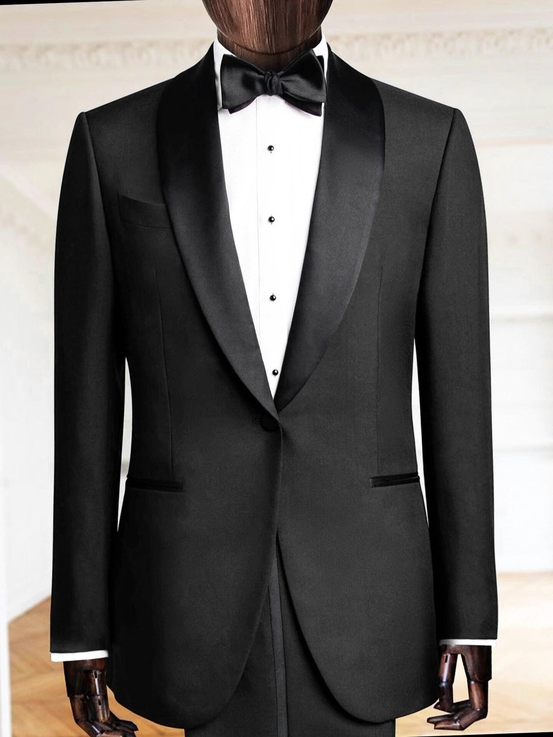 Classic Black Tuxedo Classic Tuxedo Pure Wool Tuxedo Bespoke Tuxedo ...