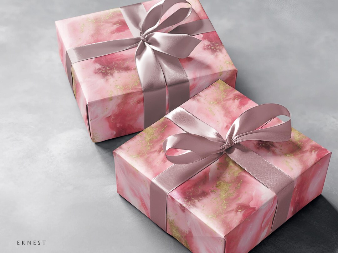 Red Abstract Gold Dust Gift Wrapping Paper, Mothers Day Spark, Bridal ...