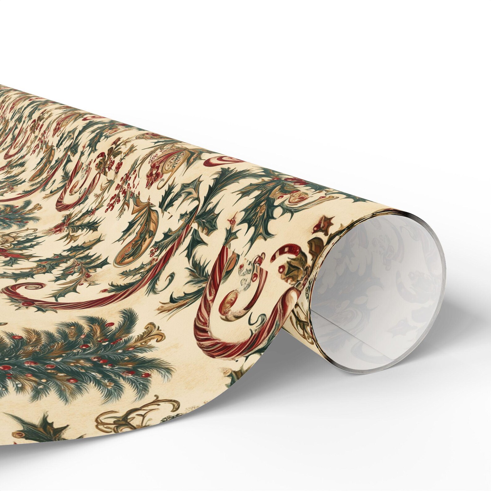 Old European Christmas Vintage Gift Wrap Paper, Holiday Wrapping Paper ...