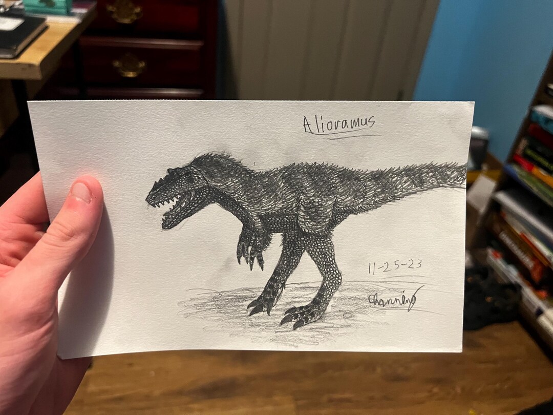 Alioramus Pencil Drawing - Etsy