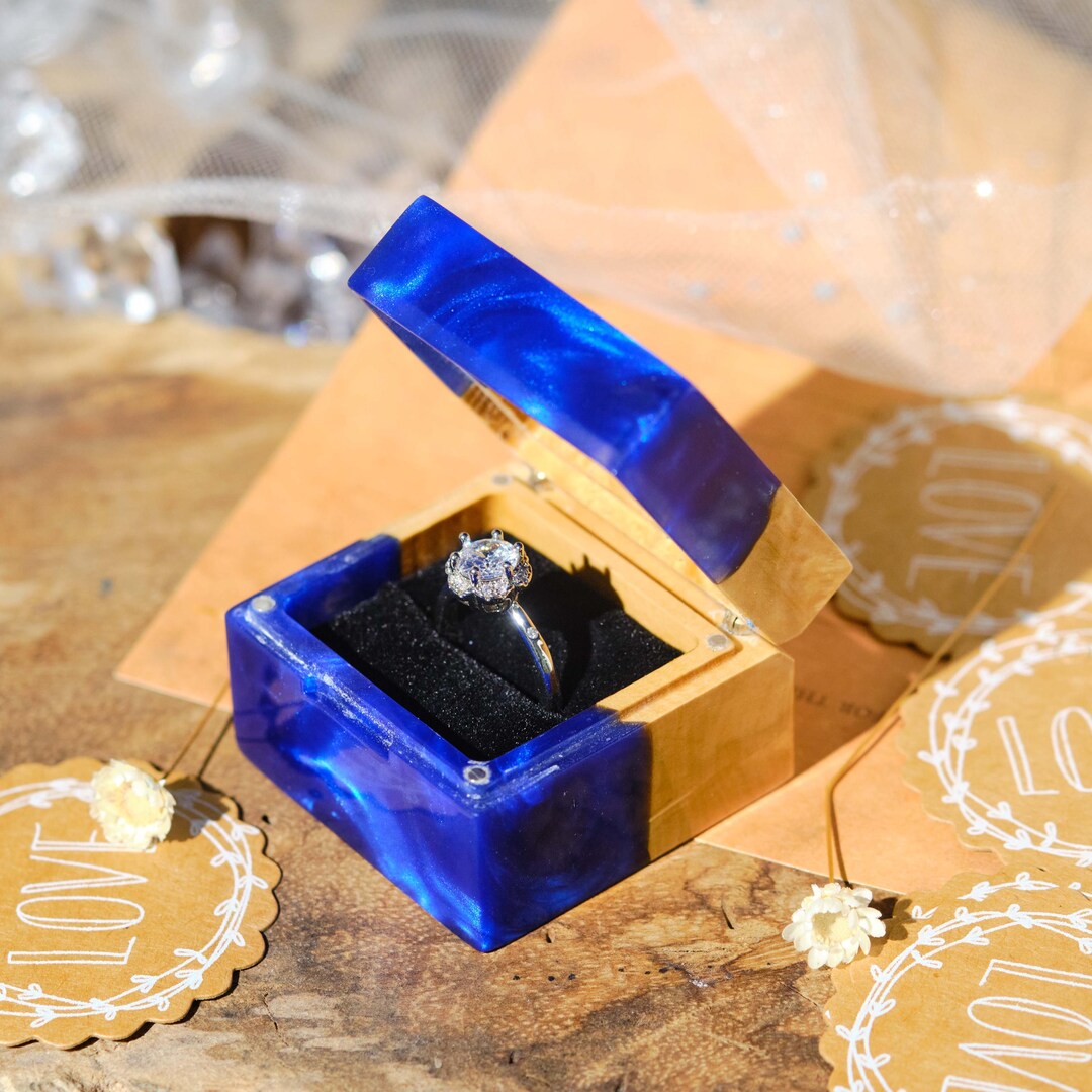 ENGAGEMENT RING BOX, Wedding Ring Box, Ring Bearer Proposal Box, Ring ...