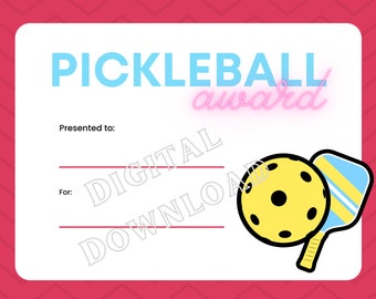 Pickleball Award Certificate Digital Download - Etsy