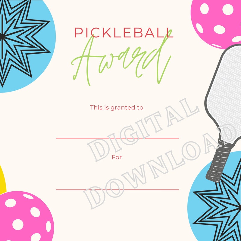 Pickleball Certificate - Etsy