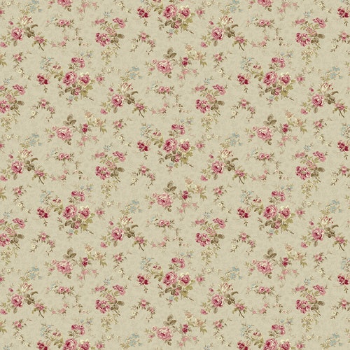 Dollhouse Miniature Wallpaper Pink Roses on White Floral 1:12 | Etsy