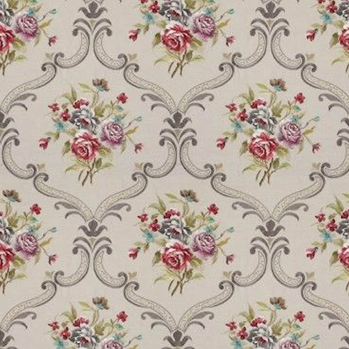 Dollhouse Miniature Shabby Chic Wallpaper Gray Roses 1:12 - Etsy