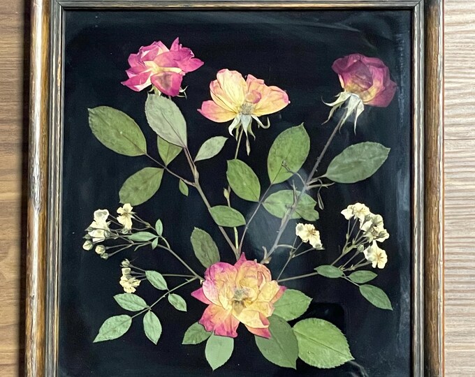 Pressed Garden Roses in Antique Frame - Etsy