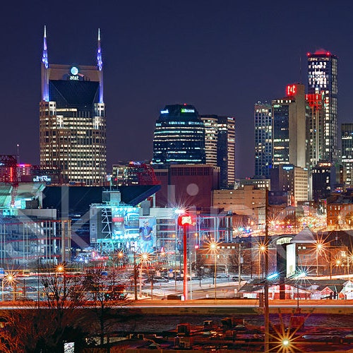 Kansas City KC Skyline NIGHT Photo Poster Cityscape Downtown - Etsy