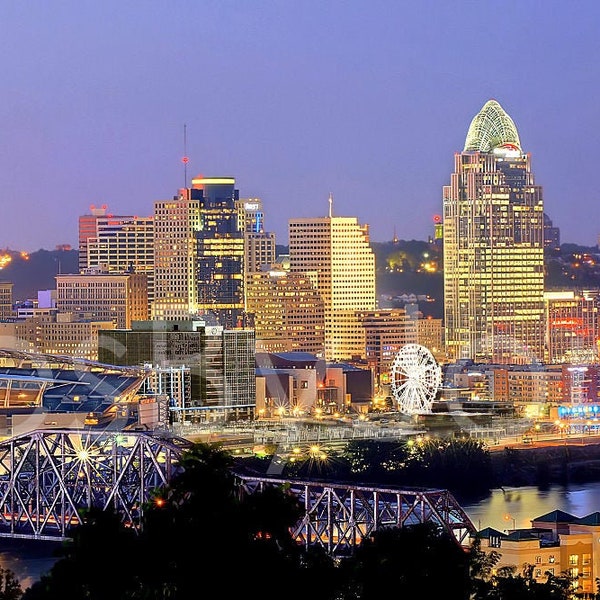 Cincinnati Skyline - Etsy Cincinnati Skyline - Etsy