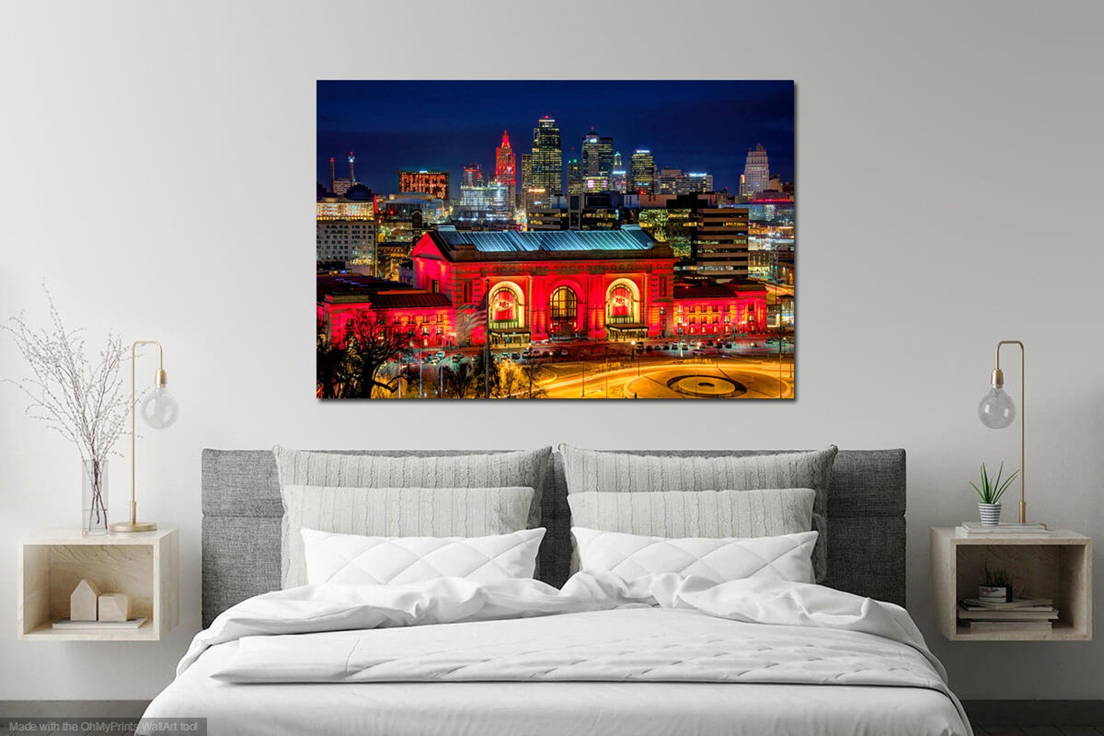 Kansas City KC Skyline NIGHT Photo Poster Cityscape Downtown Print ...