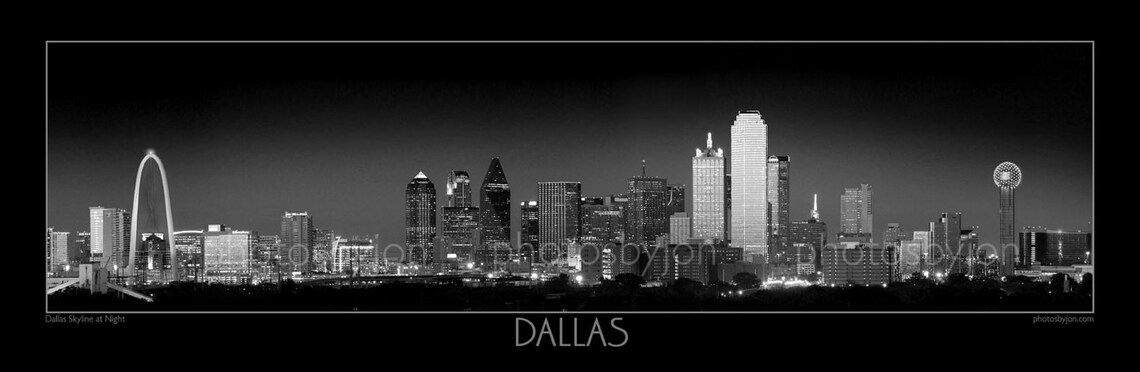 Dallas Skyline at DUSK Panoramic Print Panorama Poster Photo | Etsy