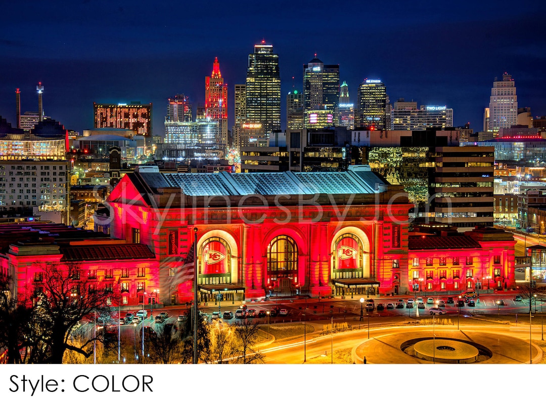 Kansas City KC Skyline NIGHT Photo Poster Cityscape Downtown Print ...