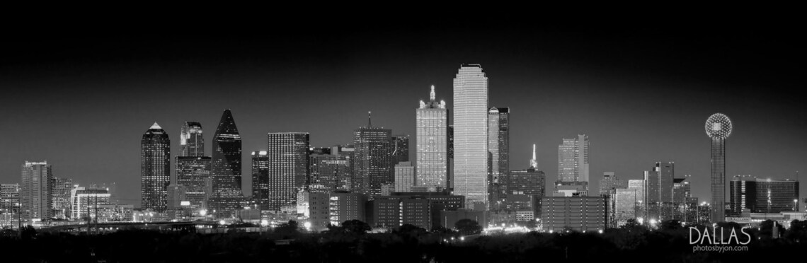 Dallas Skyline at DUSK Panoramic Print Panorama Poster Photo | Etsy