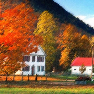 New England Farm - 12 X 36 Photographic Panorama Print - Fall in ...
