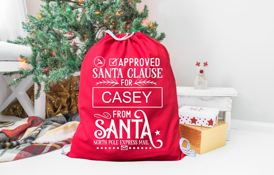Personalized Santa Sack Bag, Custom Santa Clause Approved Bag, Santa ...