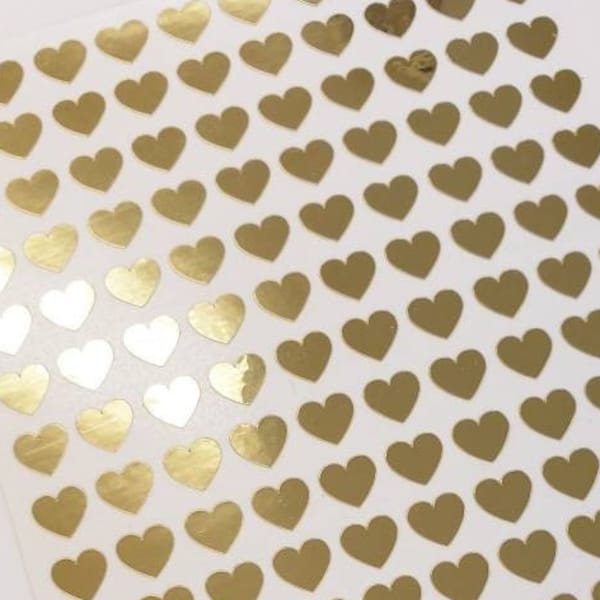 Gold Heart Stickers - Etsy