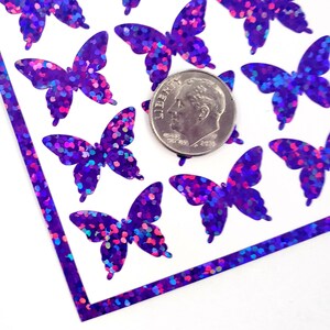 Purple Butterfly Sticker Sheet Set of 50 Small Sparkly Butterflies ...